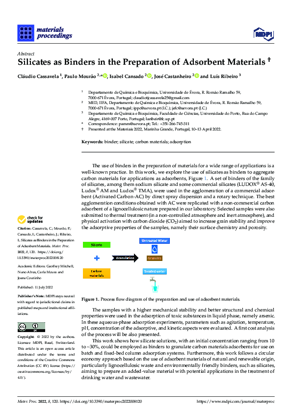 (PDF) Silicates as Binders in the Preparation of Adsorbent Materials