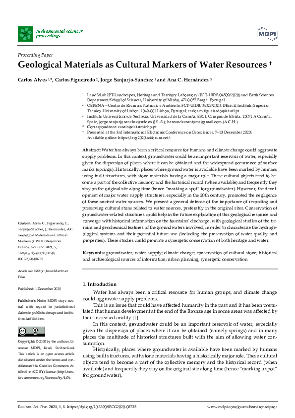 (PDF) Geological Materials as Cultural Markers of Water Resources