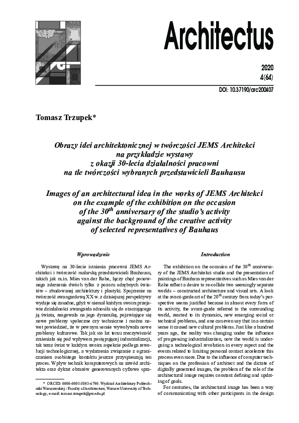 (PDF) Images of an architectural idea in the works of JEMS Architekci ...