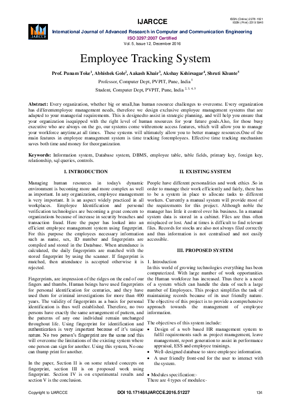 (PDF) Employee Tracking System | CSE 26 Akshay Kshirsagar - Academia.edu
