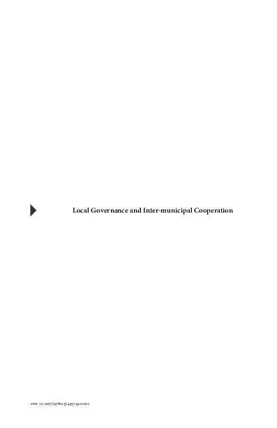 (PDF) Local Governance and Inter-municipal Cooperation