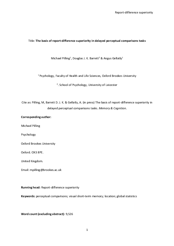 (PDF) Report-difference superiority 1 Title: The basis of report ...