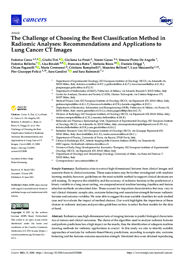 (PDF) The Challenge of Choosing the Best Classification Method in ...