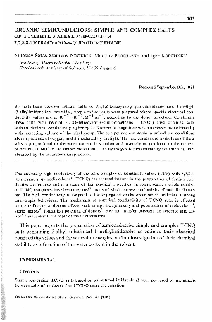 (PDF) Organic semiconductors: Simple and complex salts of 1-methyl-3 ...