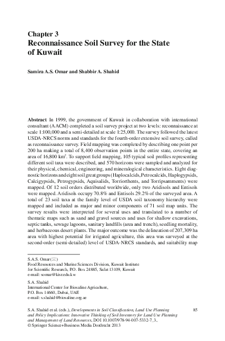(PDF) Reconnaissance Soil Survey for the State of Kuwait