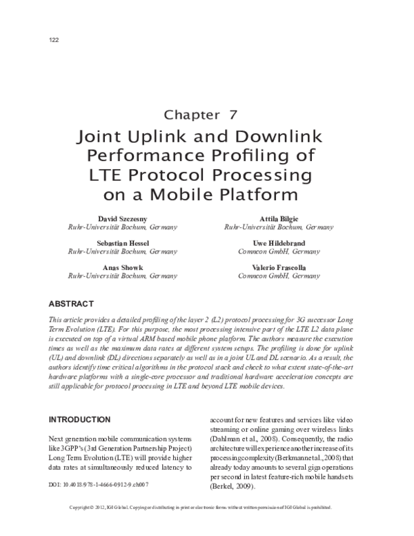 (PDF) Joint Uplink and Downlink Performance Profiling of LTE Protocol ...