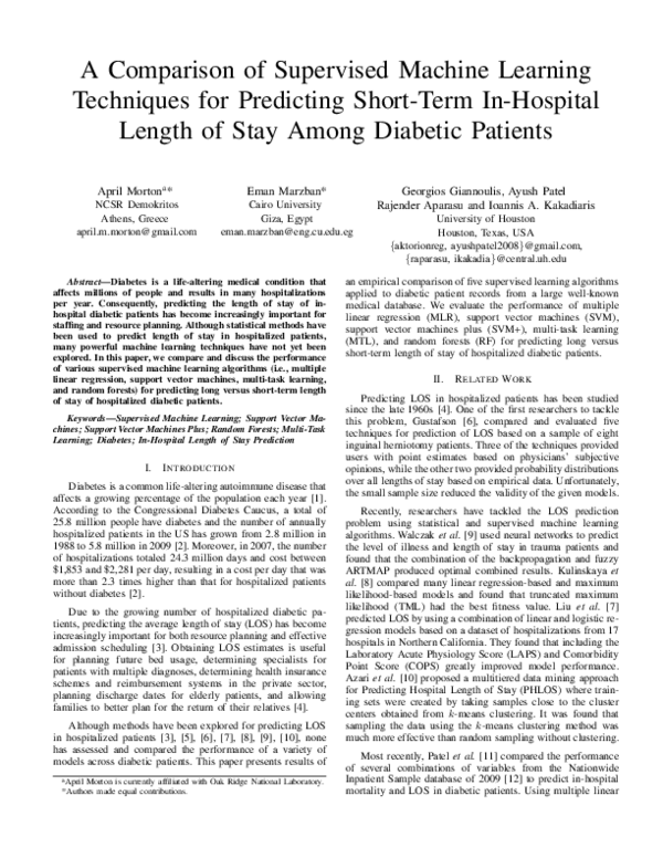 (PDF) A Comparison of Supervised Machine Learning Techniques for Predicting Short-Term In ...