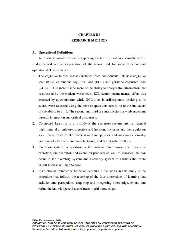 (PDF) Cognitive Load of Senior High School Students on Connected Teaching of Excretory System ...