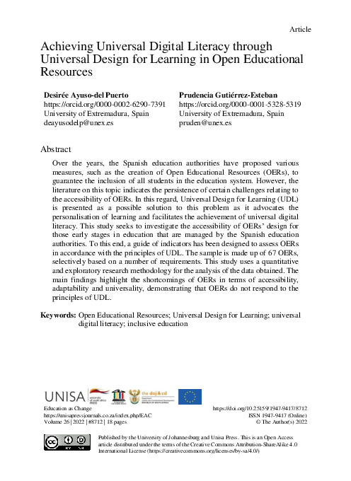 (PDF) Achieving Universal Digital Literacy through Universal Design for Learning in Open ...