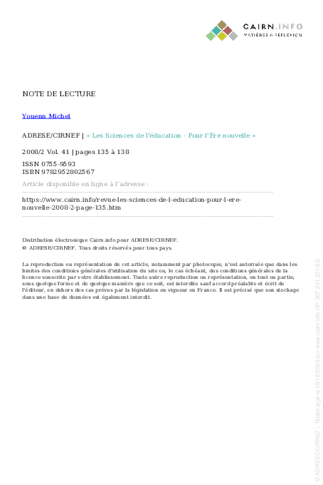 (PDF) Note de lecture