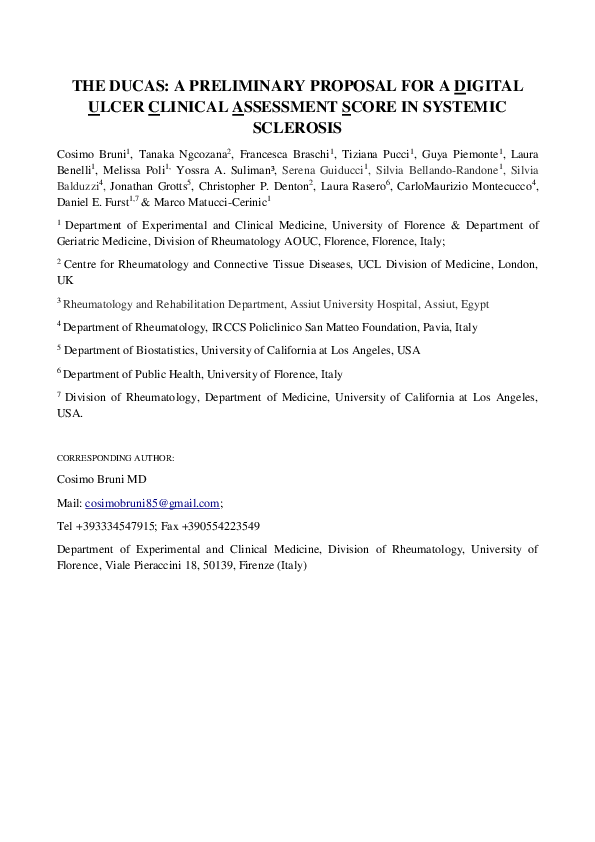 (PDF) Preliminary Validation of the Digital Ulcer Clinical Assessment ...