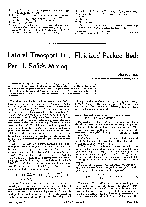 (PDF) Lateral transport in a fluidized-packed bed: Part I. Solids mixing