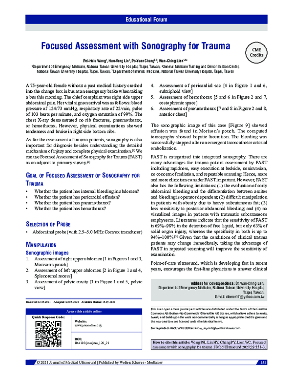 (PDF) Focused assessment with sonography for trauma