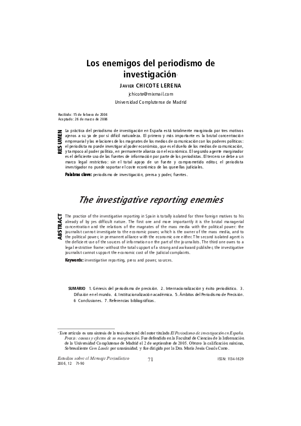 (PDF) The investigative reporting enemies