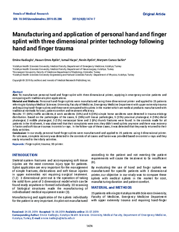(PDF) Manufacturing and application of personal hand and finger splint ...