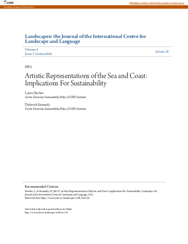 (PDF) Artistic Representations of the Sea and Coast: Implications for ...