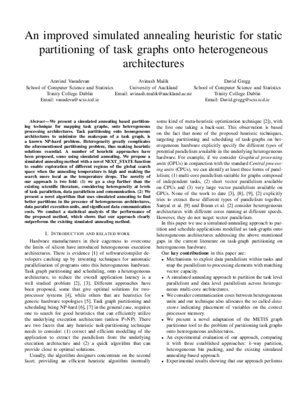 (PDF) An improved simulated annealing heuristic for static partitioning of task graphs onto ...