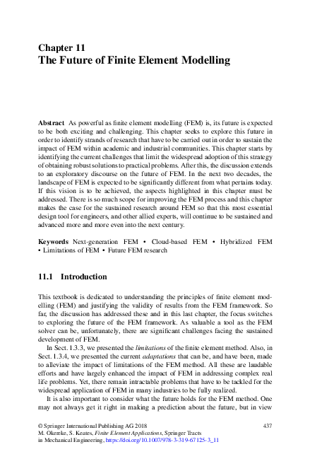 (PDF) The Future of Finite Element Modelling