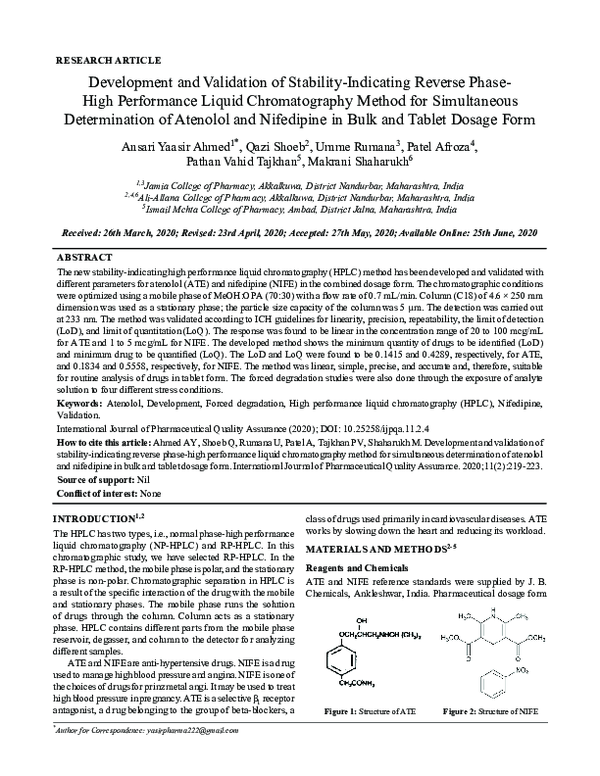 (PDF) Development and Validation of Stability-Indicating Reverse Phase-High Performance Liquid ...