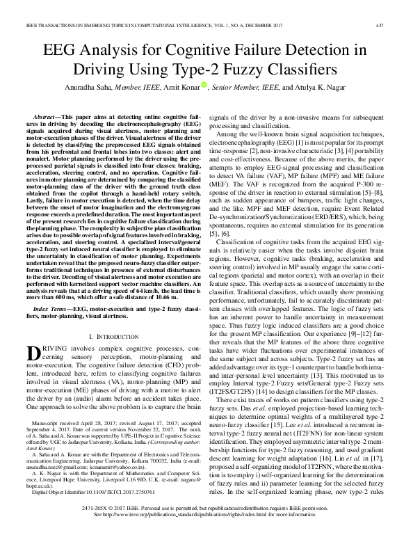 (PDF) EEG analysis for cognitive failure detection in driving using ...
