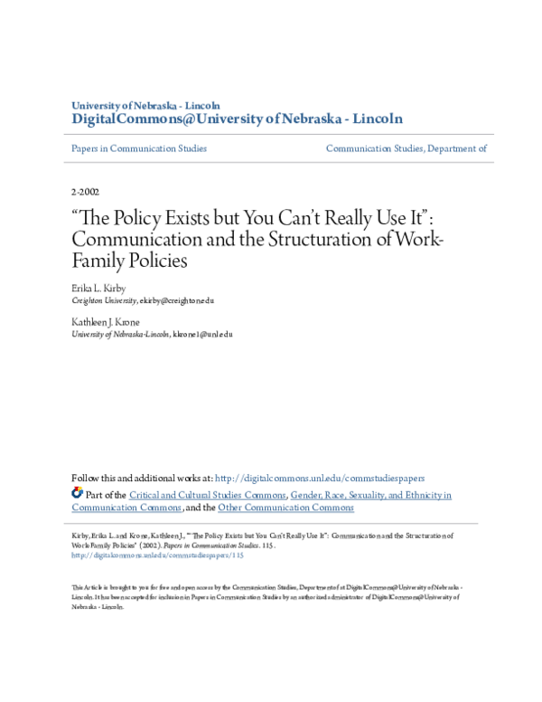 (PDF) The policy exists but you can't really use it": communication and ...