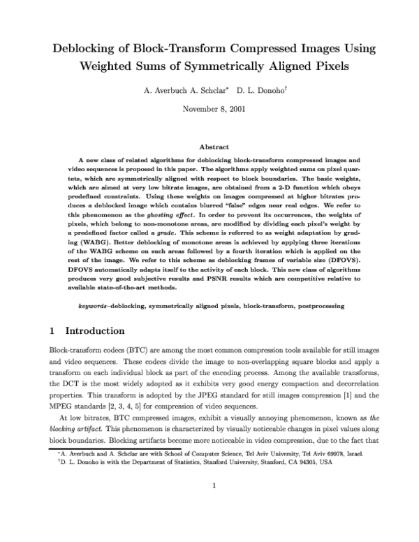 (PDF) Deblocking of block-transform compressed images using weighted sums of symmetrically ...