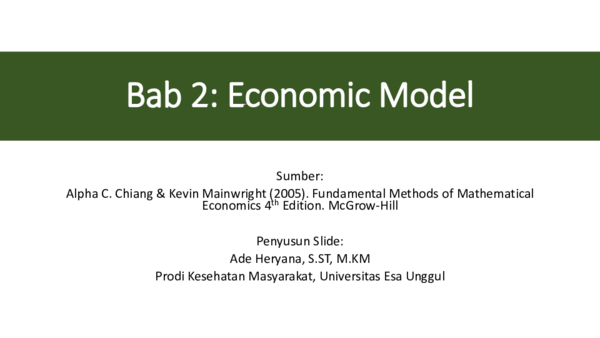 (PDF) Economic Model