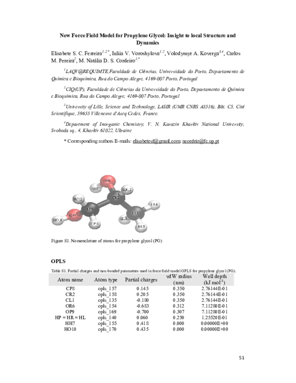 (PDF) New Force Field Model for Propylene Glycol: Insight to Local ...