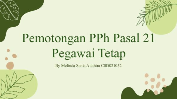 (PPT) Ppt Pemotongan PPh Pasal 21 Pegawai Tetap, by melinda | Melinda ...