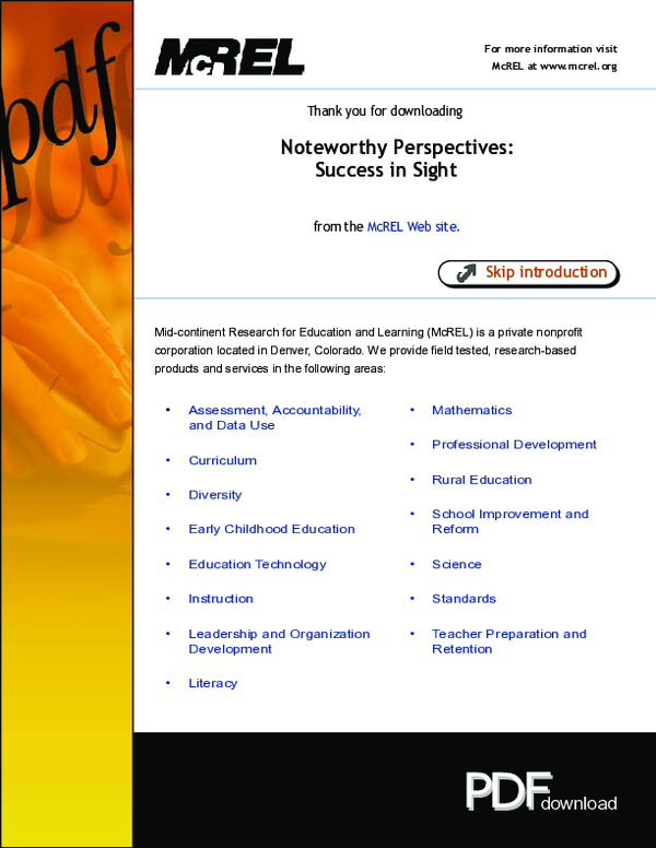 (PDF) Success in Sight. Noteworthy Perspectives | Ceri Dean - Academia.edu