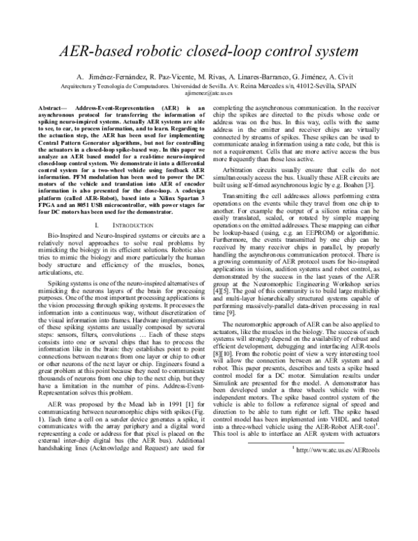 (PDF) AER-based robotic closed-loop control system