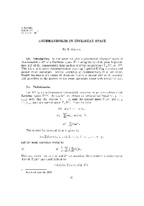 (PDF) Submanifolds of the Euclidean space