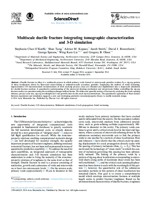 Pdf Multiscale Ductile Fracture Integrating Tomographic
