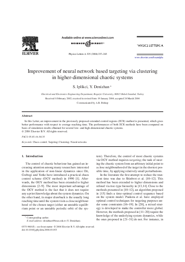 (PDF) Improvement of neural network based targeting via clustering in higher-dimensional chaotic ...