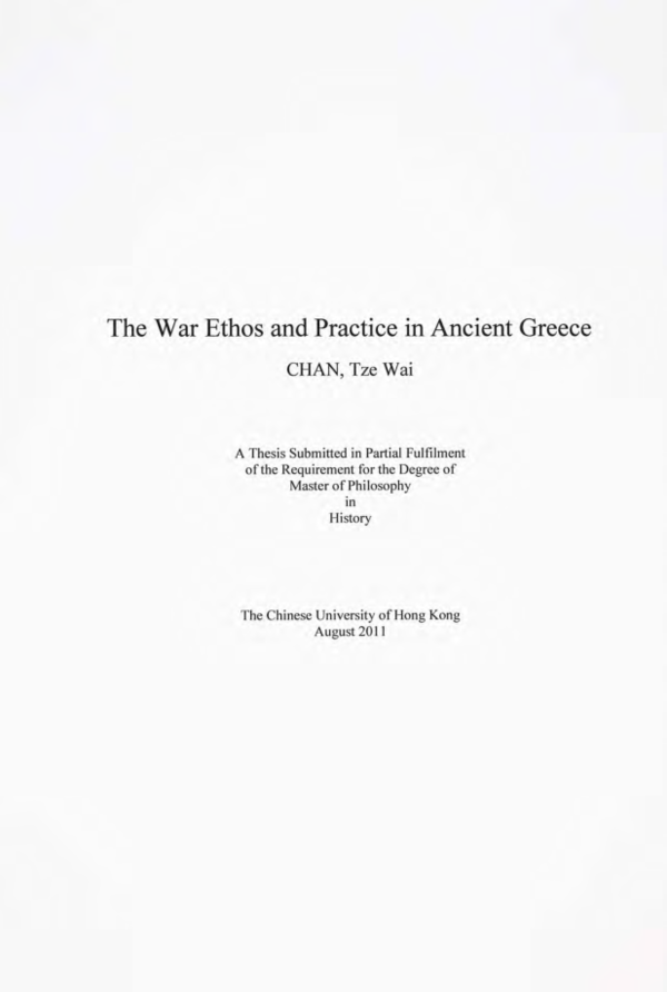 (PDF) The war ethos and practice in ancient Greece