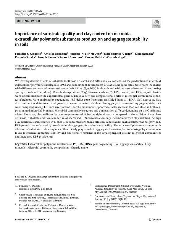 (PDF) Importance of substrate quality and clay content on microbial ...