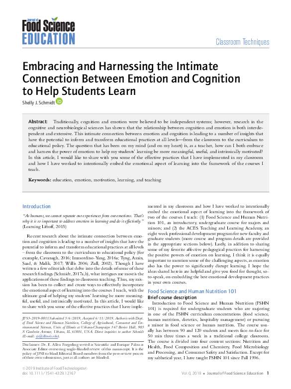 (PDF) Embracing and Harnessing the Intimate Connection Between Emotion ...