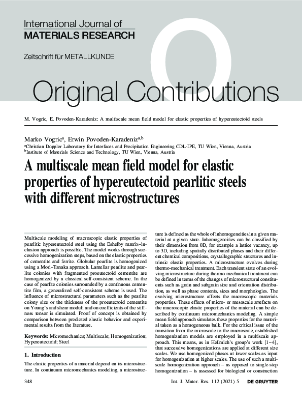(PDF) A multiscale mean field model for elastic properties of ...
