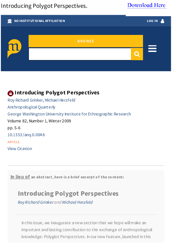 (PDF) Introducing Polygot Perspectives