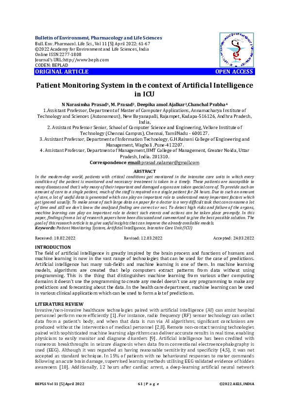(PDF) Patient Monitoring System in the context of Artificial ...