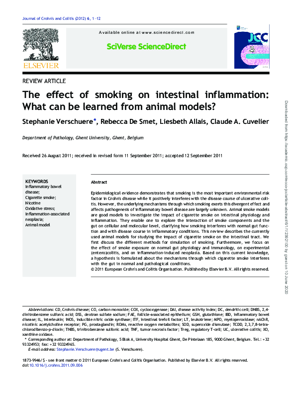 (PDF) The effect of smoking on intestinal inflammation: What can be ...