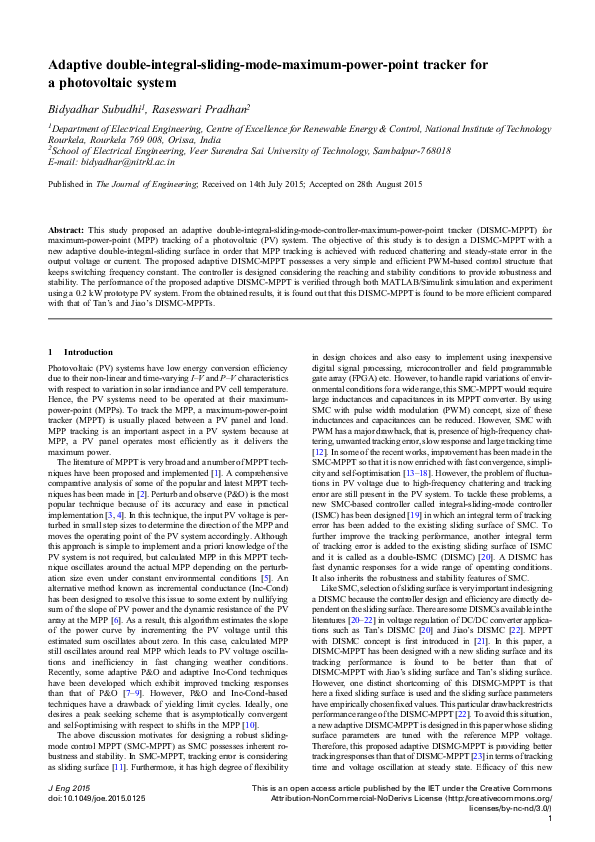 (PDF) Adaptive double‐integral‐sliding‐mode‐maximum‐power‐point tracker ...