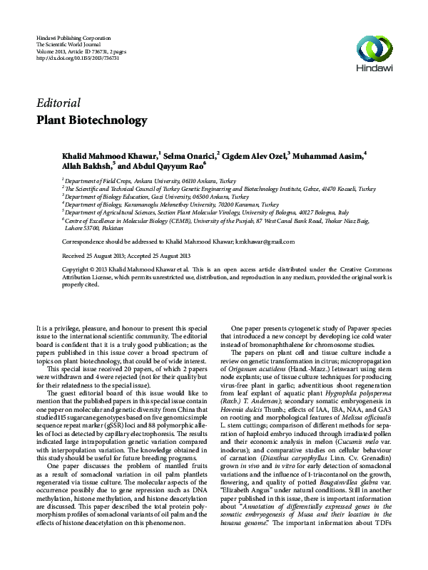 (PDF) Plant Biotechnology