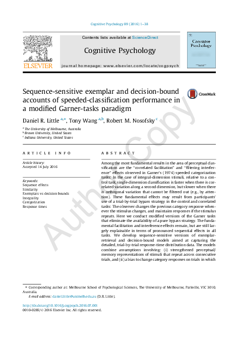 (PDF) Sequence-sensitive exemplar and decision-bound accounts of speeded-classification ...