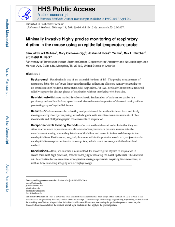 (PDF) Minimally invasive highly precise monitoring of respiratory ...
