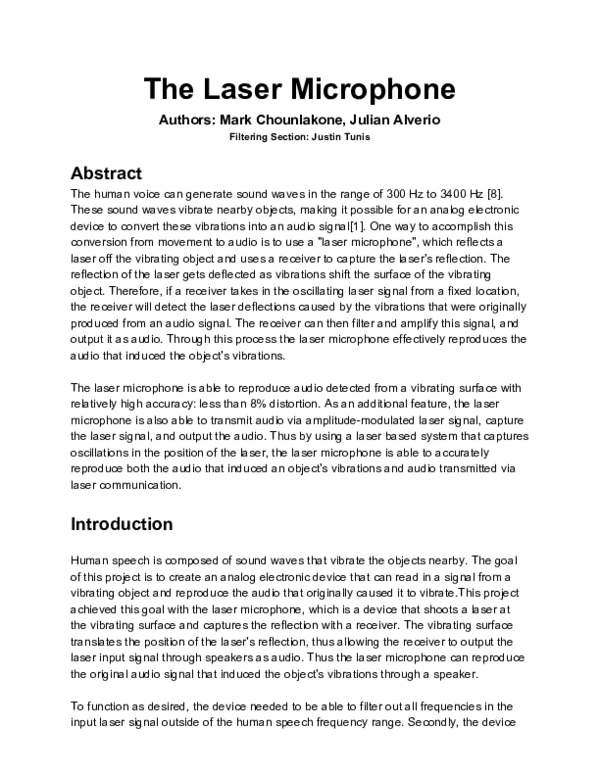 (PDF) The Laser Microphone