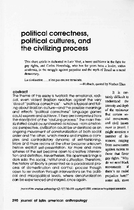 (PDF) Political Correctness, Political Cultures, and The Civilizing Process