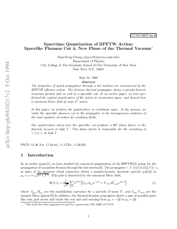 Pdf Spacetime Quantization Of The Braaten Pisarski Frenkel Taylor Wong Action Spacelike