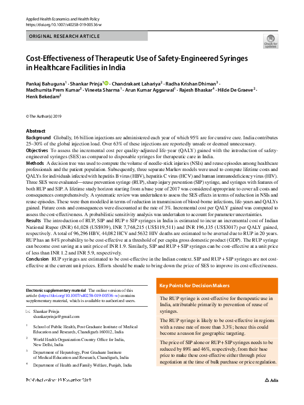 (PDF) Cost-Effectiveness of Therapeutic Use of Safety-Engineered ...