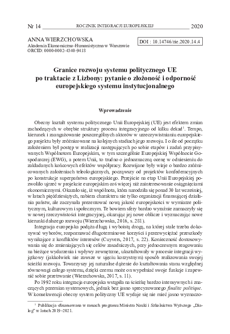 (PDF) Limits of the Development of the EU Political System after the ...